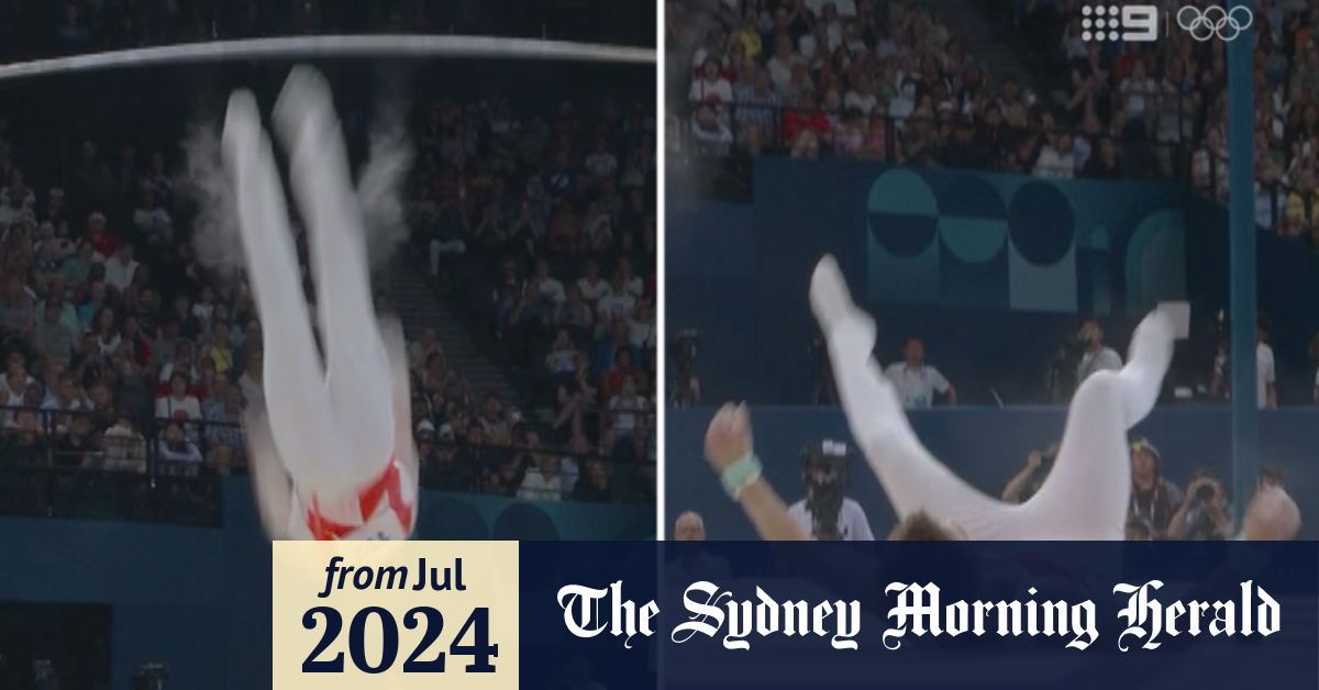 Video: Olympics gymnast escapes injury after nasty fall