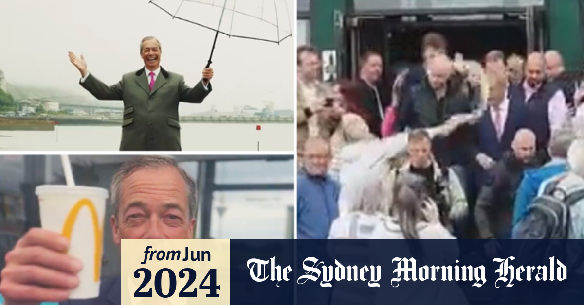 Video: Woman throws milkshake at British politician Nigel Farage