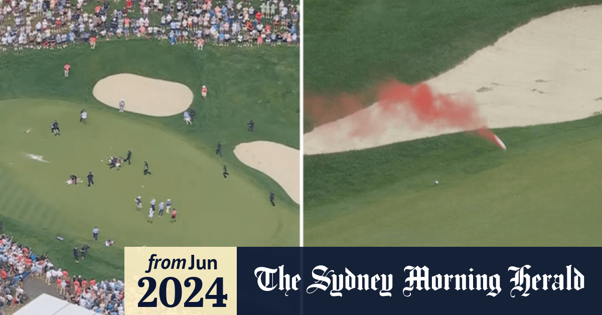 Video: Protesters disrupt end of PGA Tour tournament