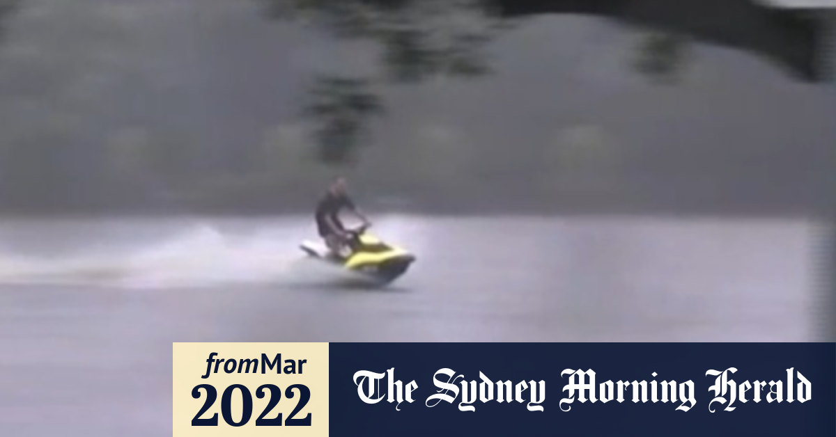 Video: Man jetskis through flood water in Sydney