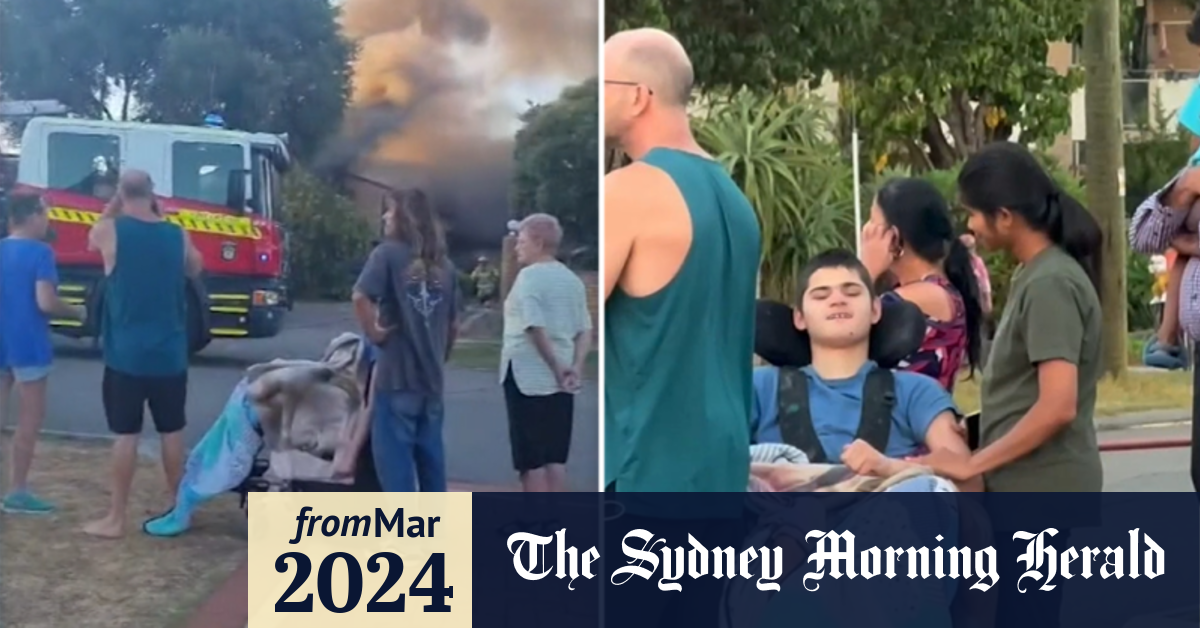 Video: Hero neighbours help dad save son from burning home