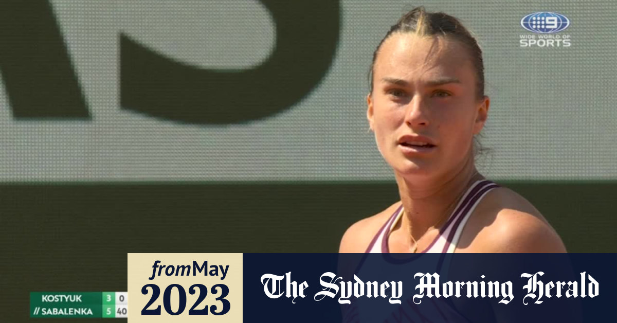 Video: Sabalenka serves out first set