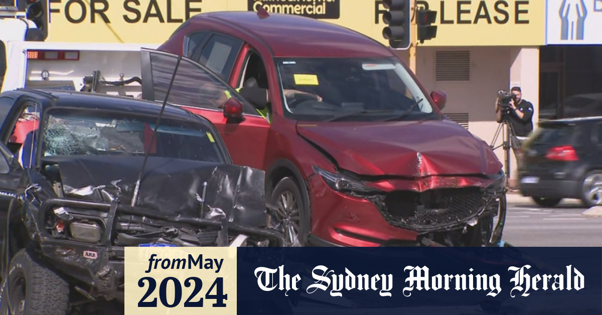 Video: Five hospitalised after three car crash in Perth