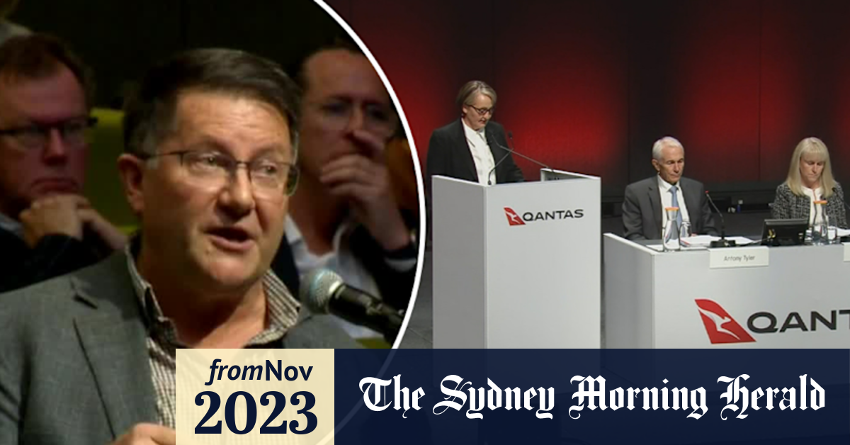Video: Qantas chairman jeered at AGM before unprecedented protest vote ...