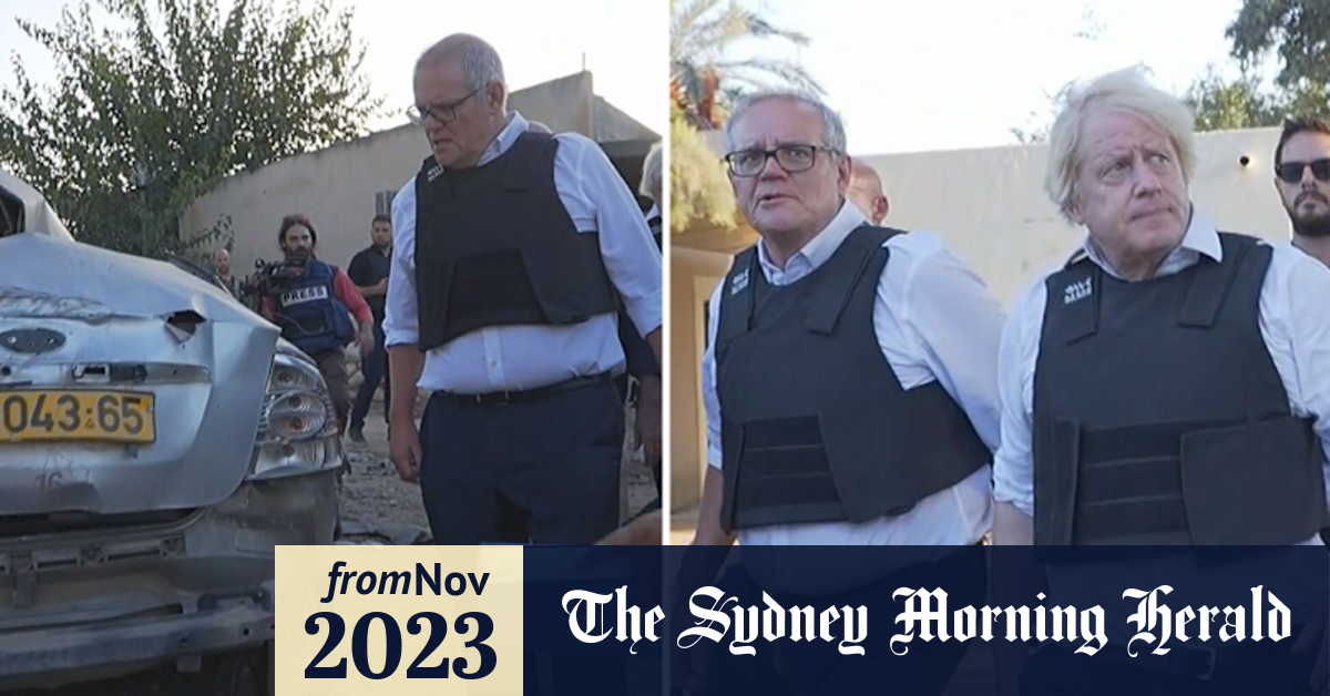 Video: Former prime ministers Scott Morrison and Boris Johnson join ...