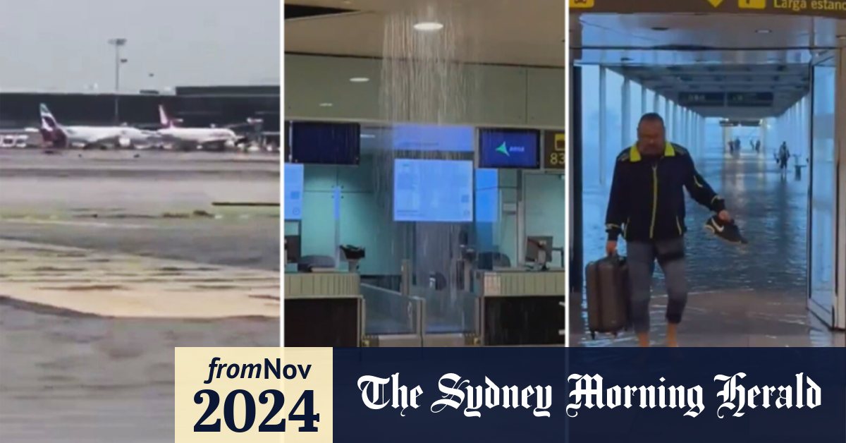 Video: Heavy rain impacts runway at Barcelona airport