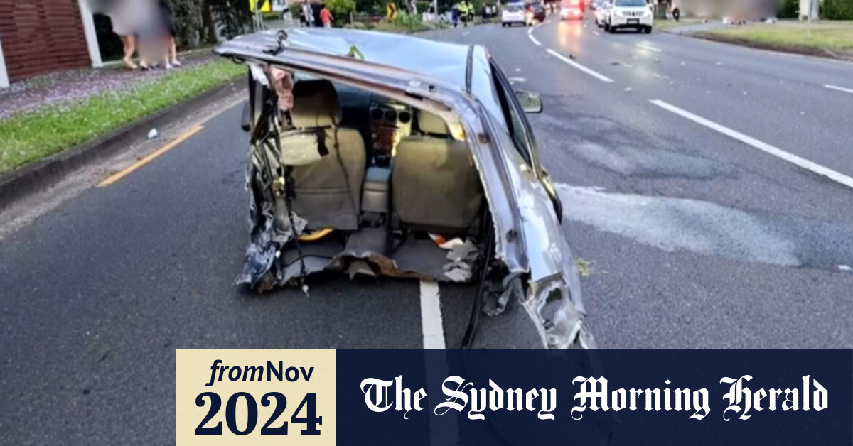 Video: Driver miraculously unharmed after car ripped in-half during crash