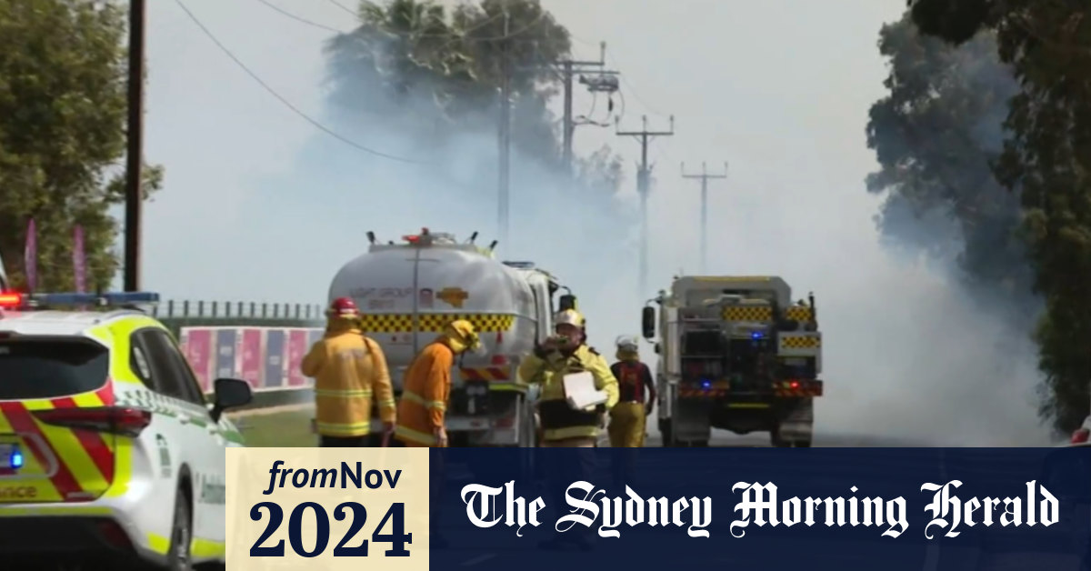 Video: Grass fire turns into raging blaze near army base