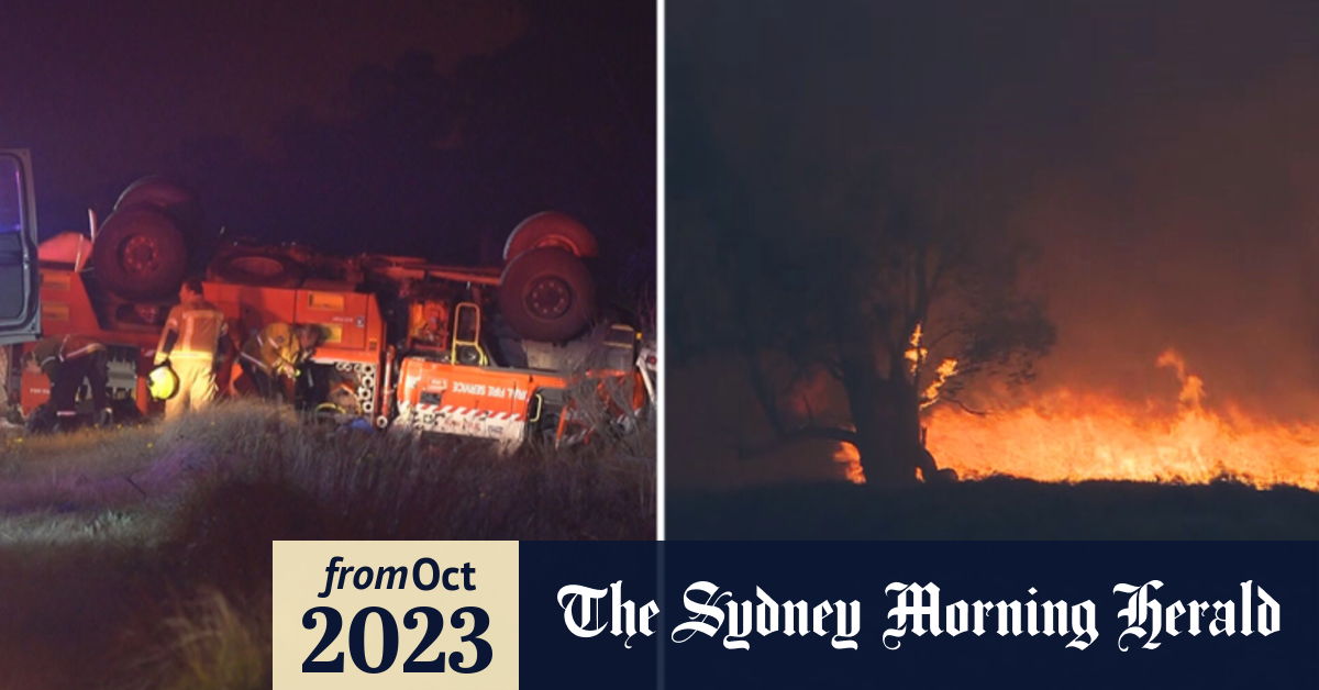 Video: RFS truck rolls on the NSW-Queensland border