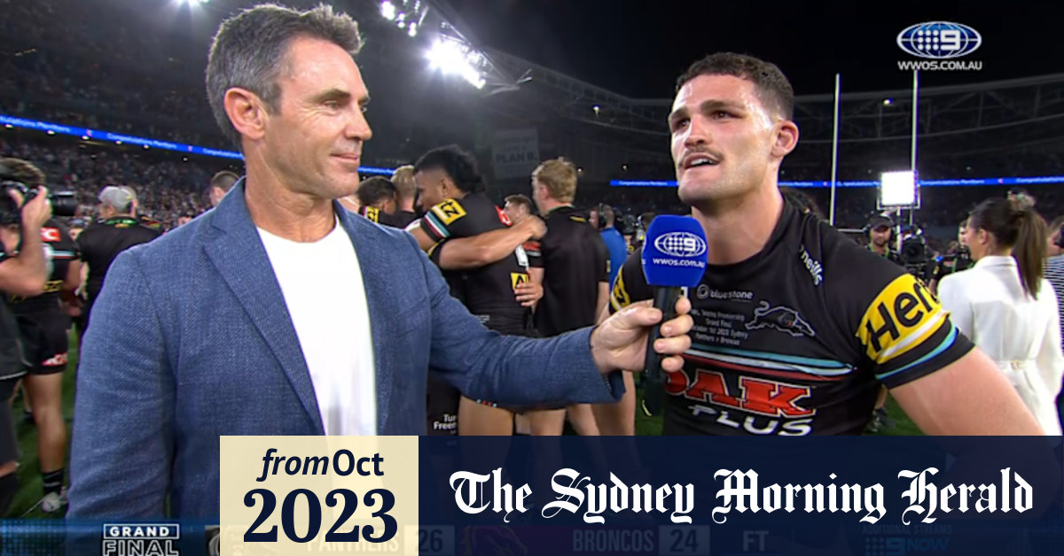 Video: Cleary, dad's emotional embrace hijacks interview