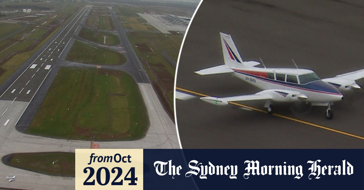 Video: First plane lands at Western Sydney Airport as runway tests begin