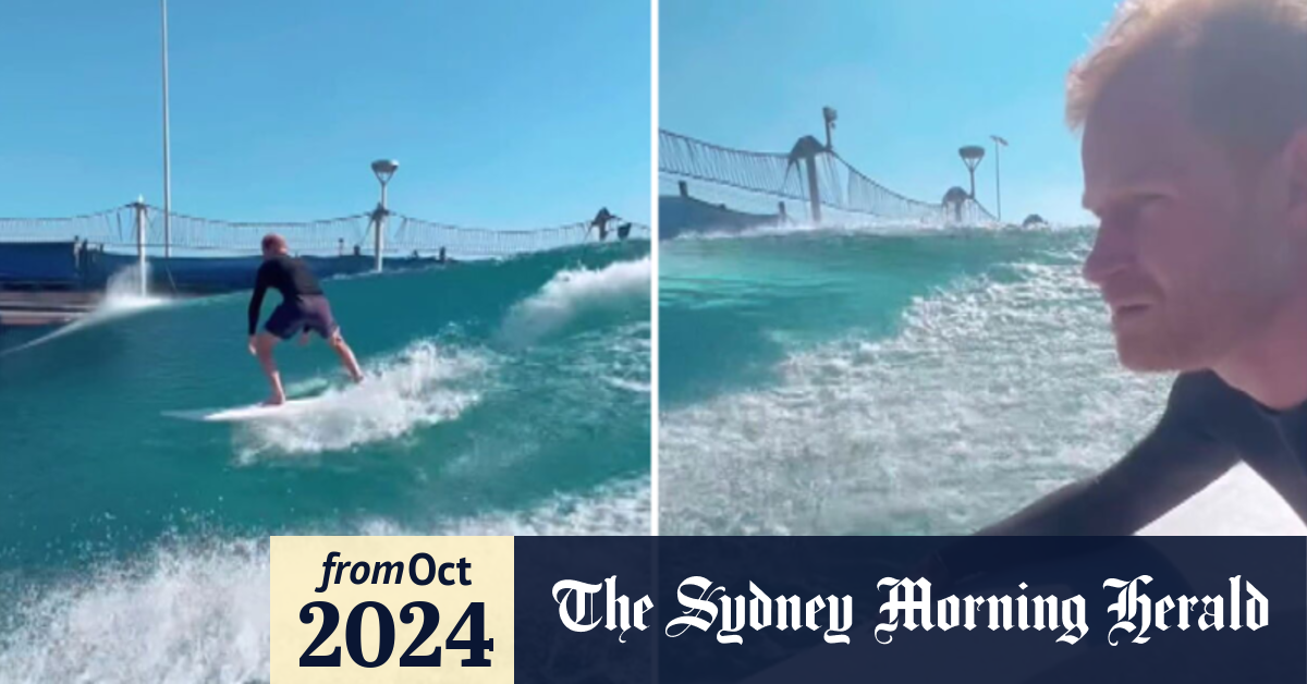 Video: Prince Harry caught on camera taking lesson with pro surfer
