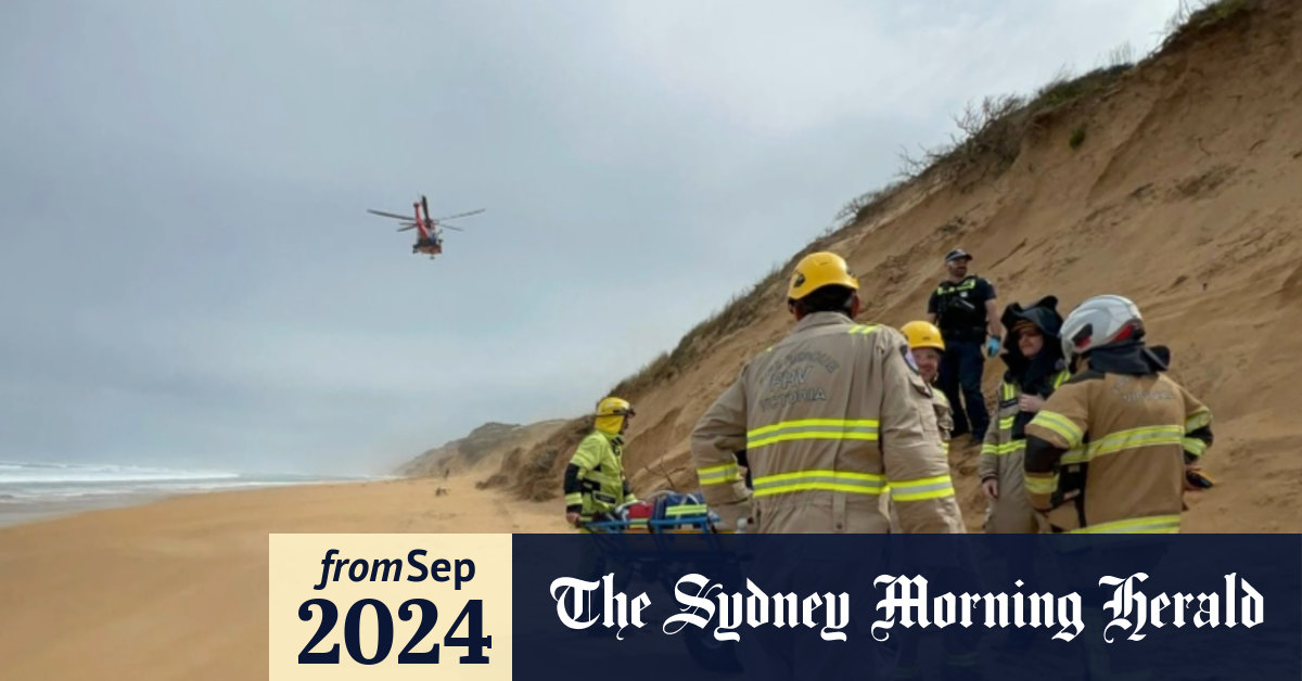 Video: Man breaks both legs after dogs pull him down 30-metre sand dune