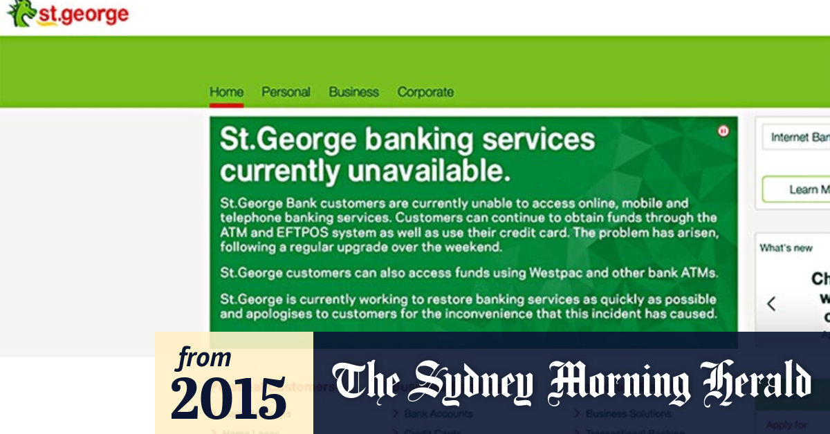 Video: St George's online banking failure