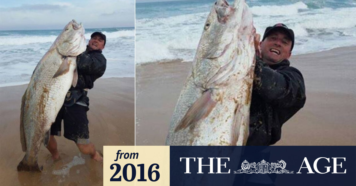 South African fisherman snares catch as big as himself