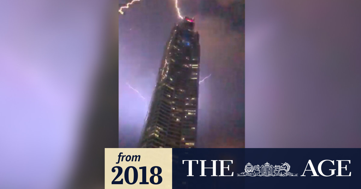 Video: Q1 tower lightning strike caught on video
