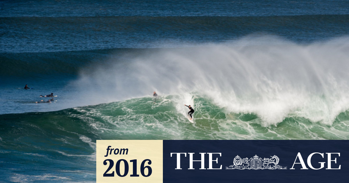 Surfers flock to massive waves on Victoria's own Big Wednesday