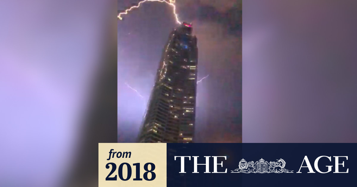 Video: Q1 tower lightning strike caught on video