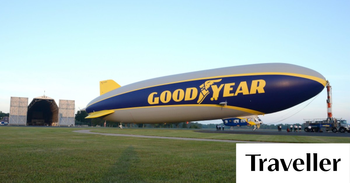 Goodyear blimp Wingfoot Three rolls out: Pilot training for new airships