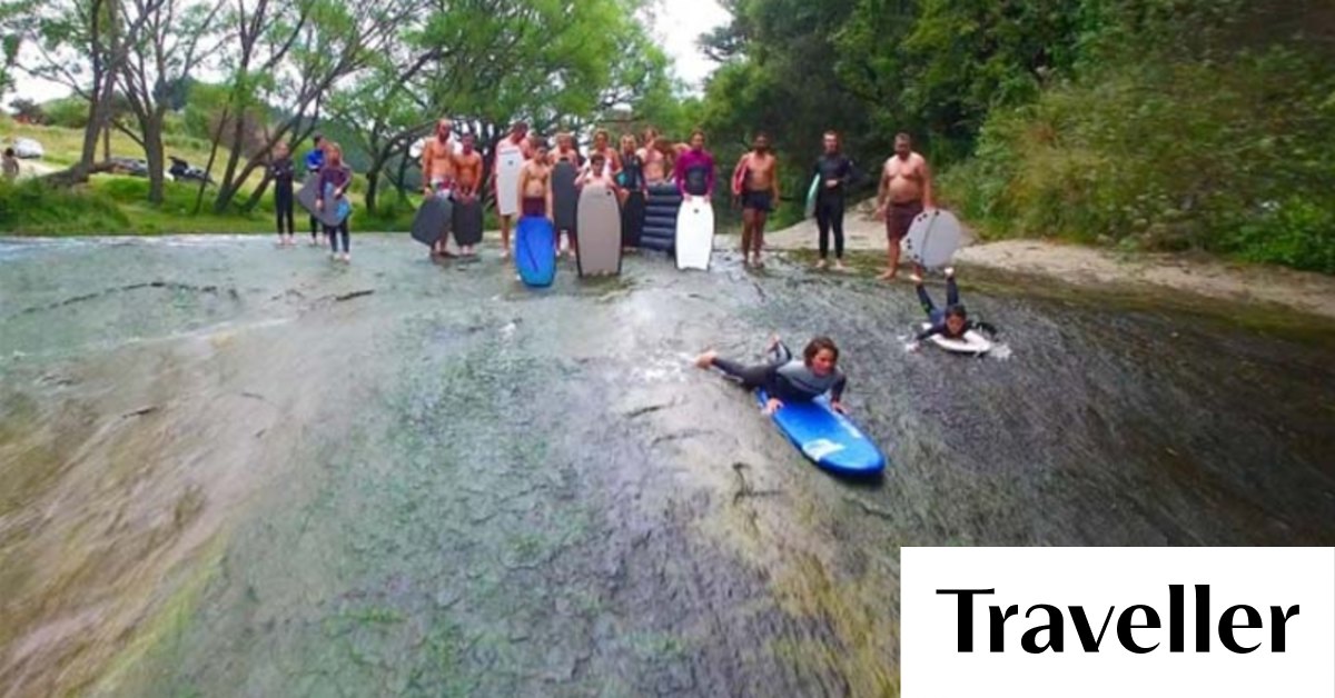 Family video of outing to New Zealand's famous Rere Rockslide goes viral
