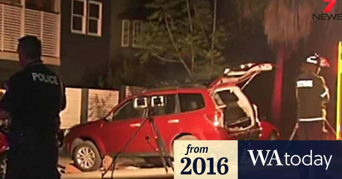 Video: Dad runs over wife and son