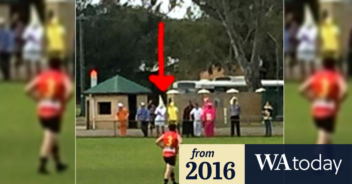 Ku Klux Klan costume shocks local footy crowd in Pinjarra