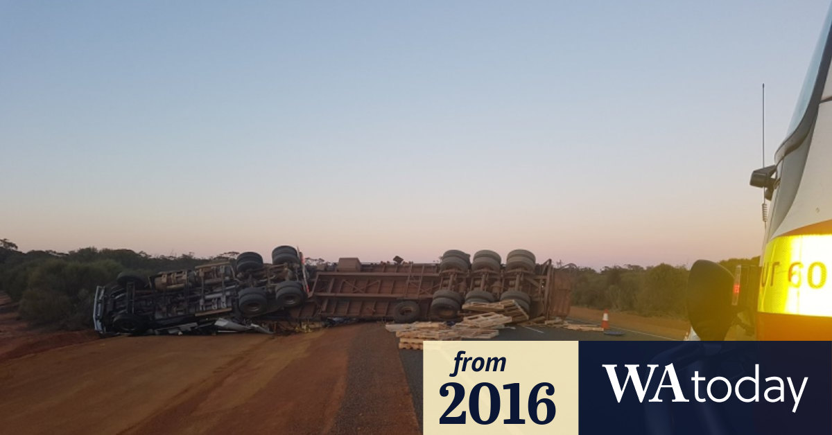 Road train blocks Great Eastern Highway after rollover near Coolgardie