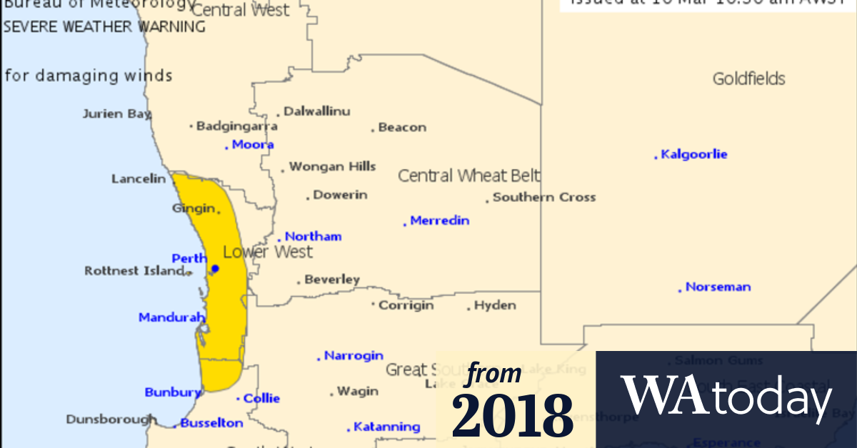Severe weather warning for Perth tonight, 'damaging' winds forecast