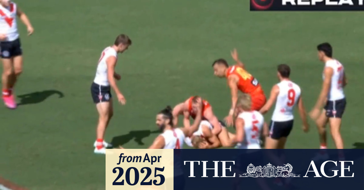 Video: Swan dupes umpire into paying high contact free kick