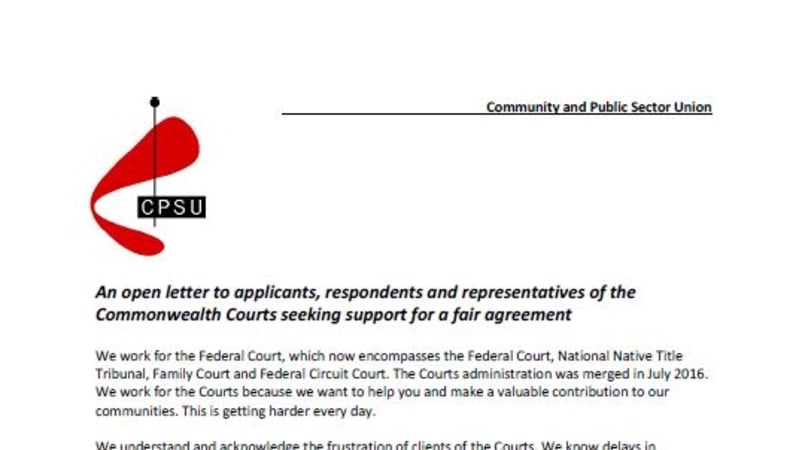 Federal Court staff make case in public letter as bargaining deadlock ...