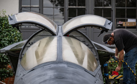 Chatswood man restoring F-111 warplane in his driveway