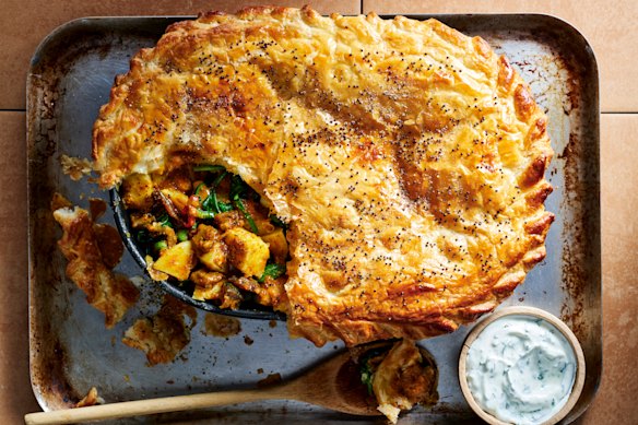 Deconstructed samosa tray bake is the ultimate easy vegetarian dinner