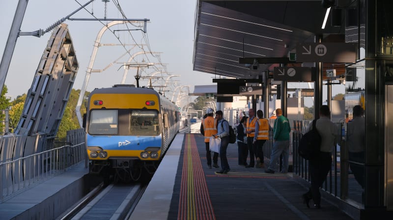 Passengers get their first chance to ride on Melbourne's new sky rail