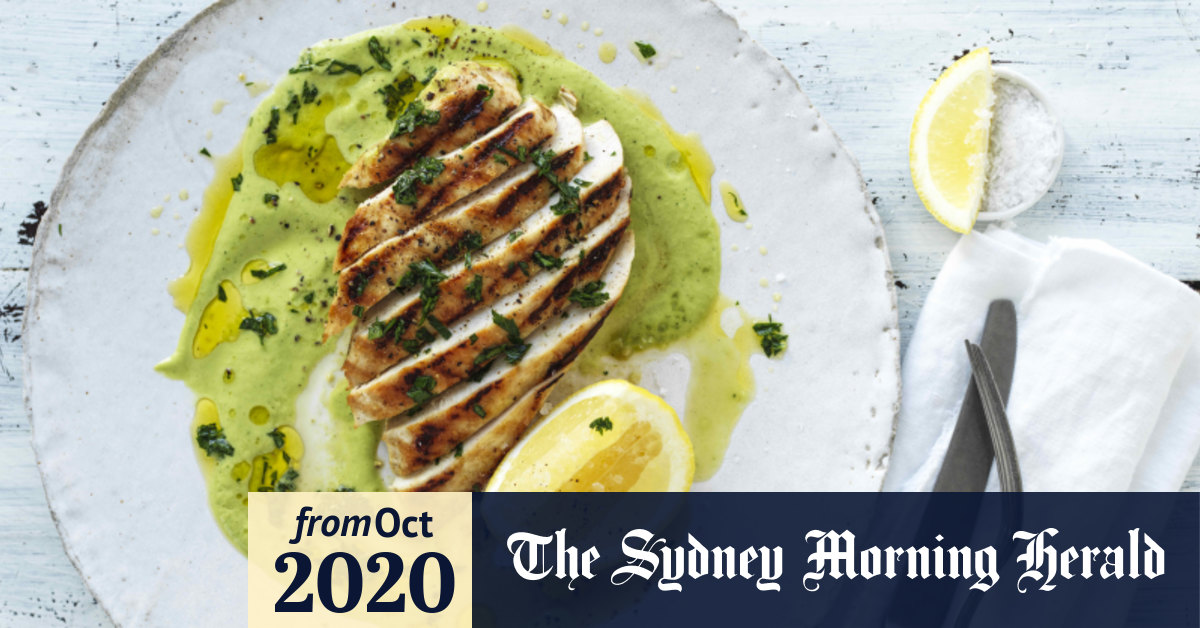 Neil Perry recipe: barbecued chicken breast with asparagus