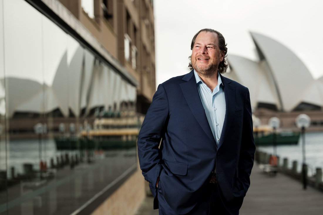 Benioff says braver politics and business can let tech save the world