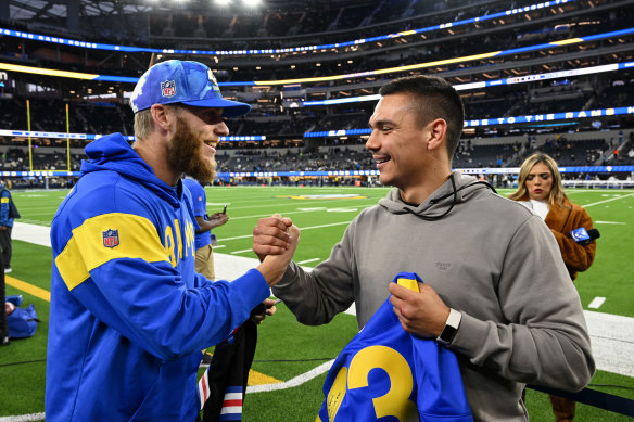 Boxing 2022: Tim Tszyu spends time with Los Angeles Rams superstar ...