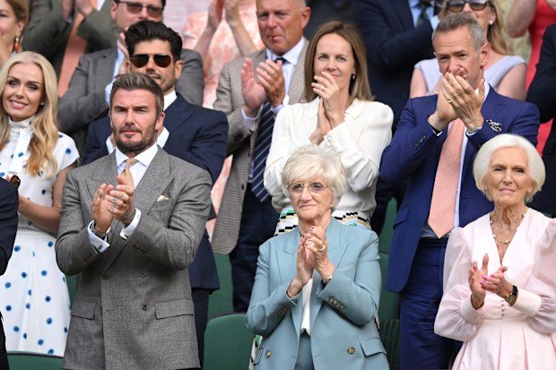 David Beckham Wimbledon: Woman from his past, Katherine Jenkins sits ...