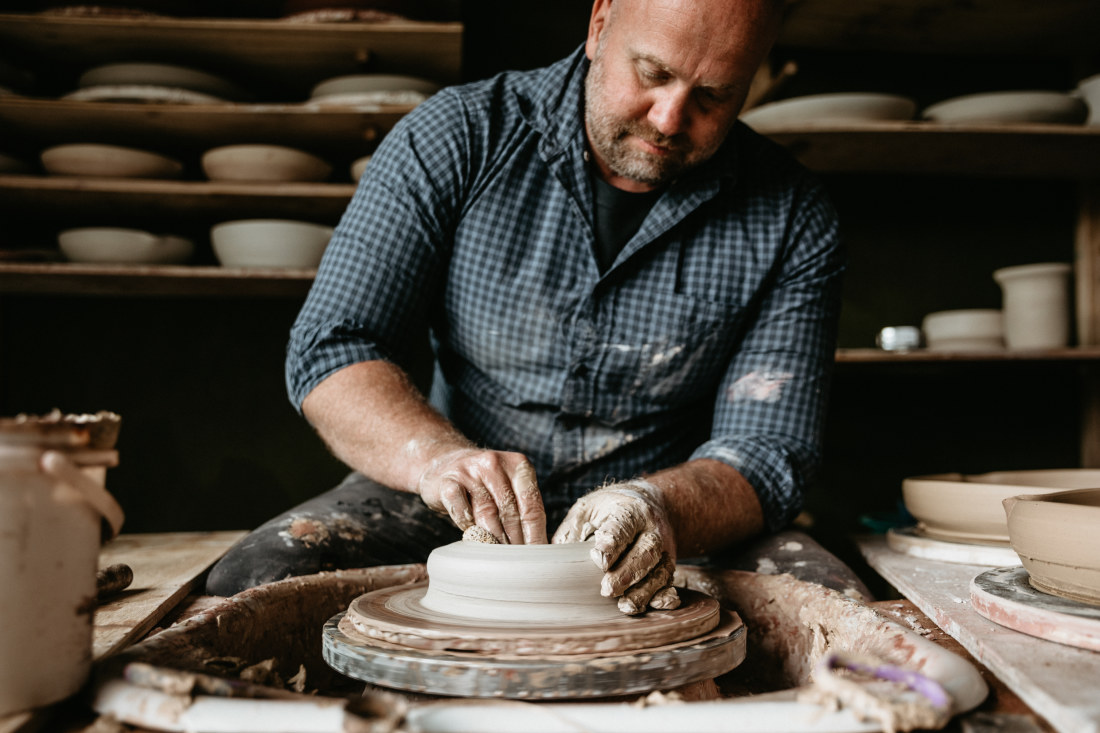 Victorian potter Sam Gordon’s bespoke plates are in demand in New York