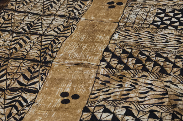 The special Tongan bark mat gifted to the Sydney Opera House