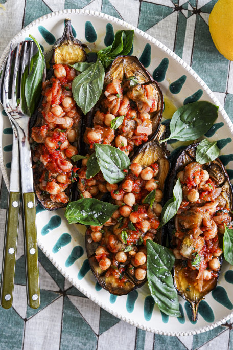 roasted eggplant cubes