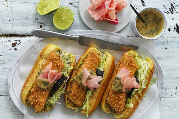 Karen Martini recipe: panko & sesame crumbed fish finger rolls