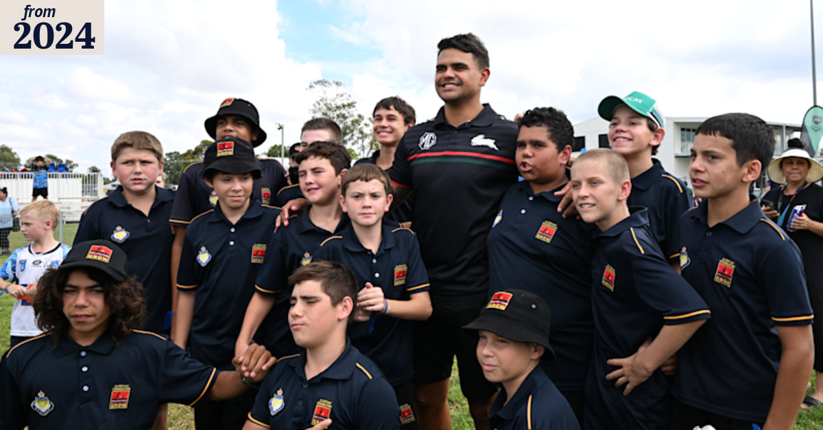 Latrell Mitchell and Cody Walker in Moree to tackle youth crime