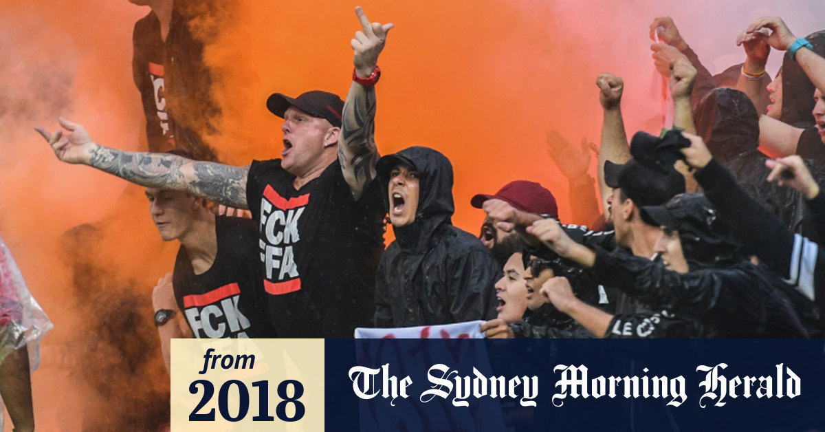 Western Sydney Wanderers fans set off flares at Sydney derby
