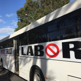 'Don't trust Labor' buses headed for marginal seats