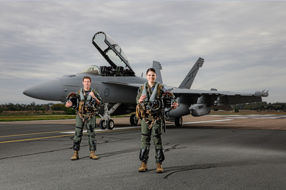 Flying at 2000km/h in a $125m jet all in a day’s work for RAAF duo