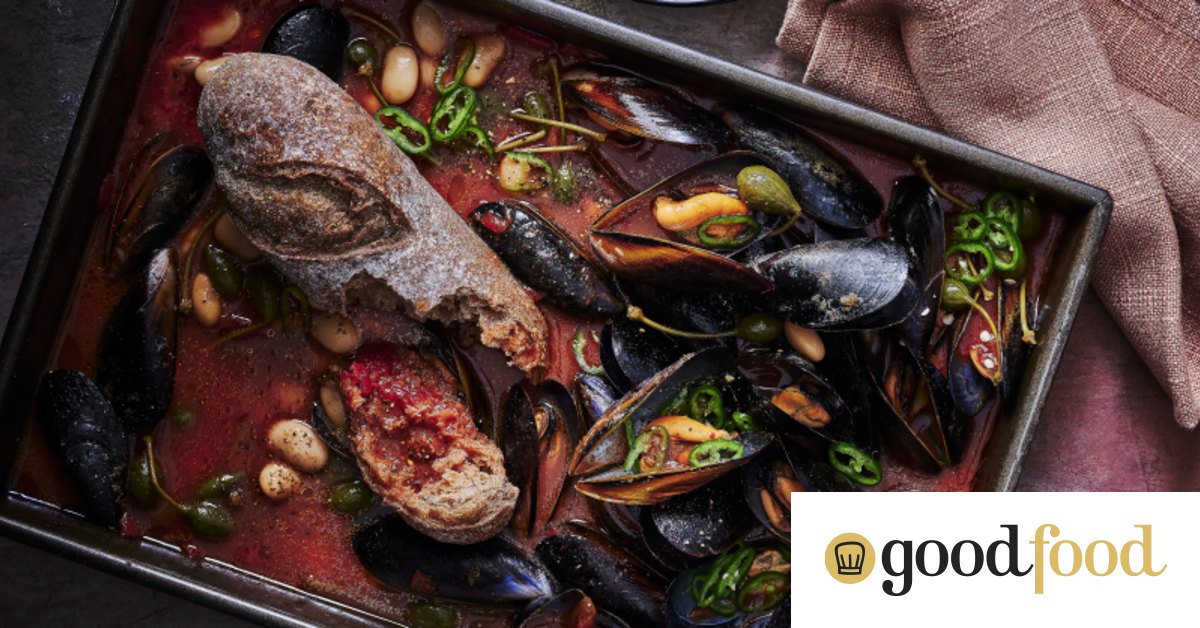 One-tray mussels with smoky tomato and butter beans, mussel recipes ...