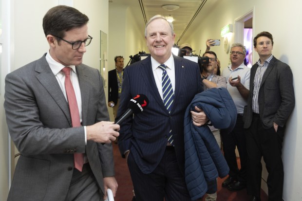Peter Costello denies pushing a journalist from The Australian during ...