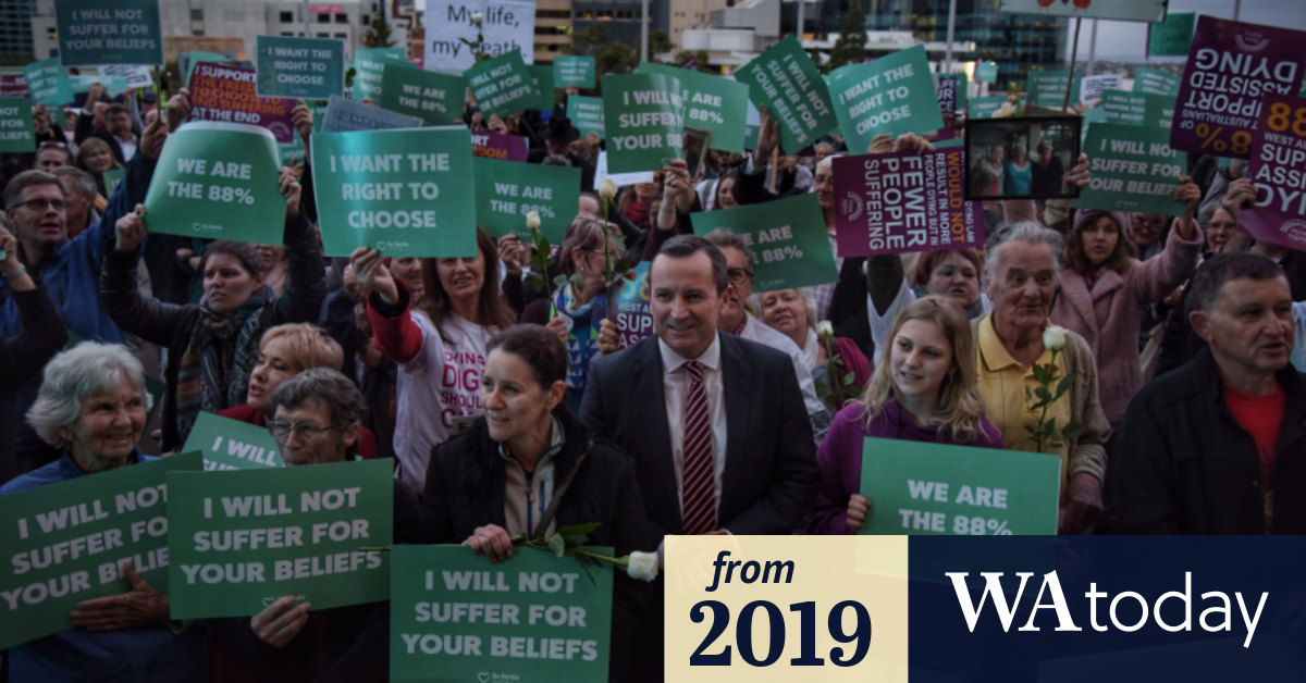 Hundreds rally at Parliament as WA euthanasia laws clear first hurdle