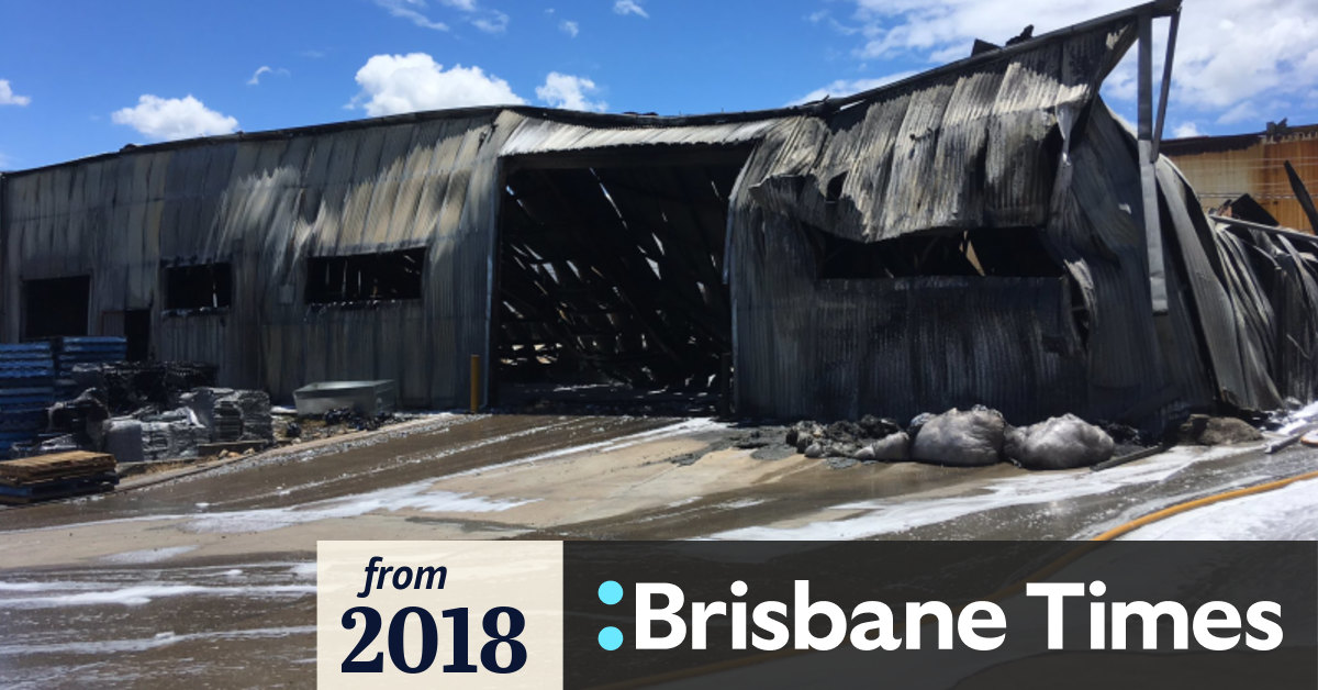 Two taken to hospital after fire breaks out at Brisbane polystyrene factory