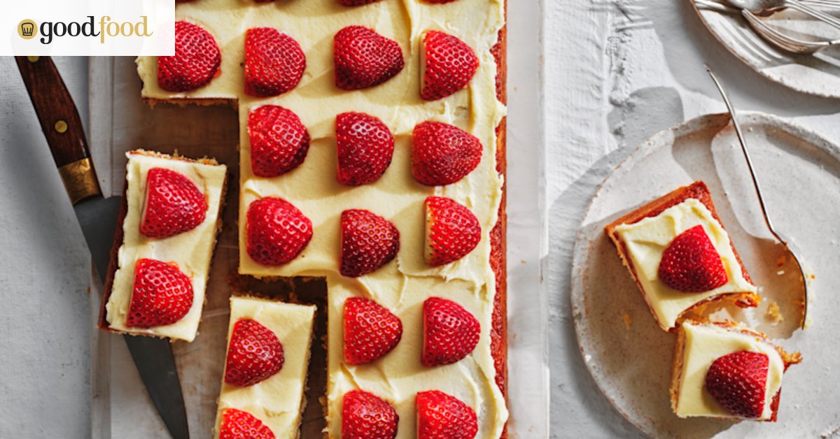 Strawberry slab cake